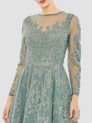 Mac Duggal Floral Embellished Cocktail Dress
