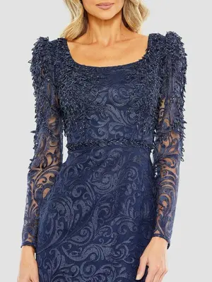 Mac Duggal Appliqué Mermaid Gown