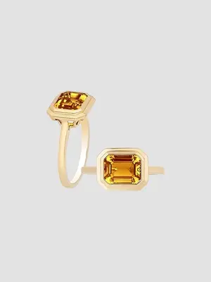 Goshwara Manhattan 18k Gold & Citrine Ring - Orange