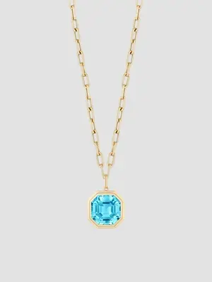 Goshwara Manhattan 18k Yellow Gold & Topaz Pendant Necklace - Blue