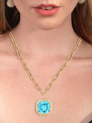 Goshwara Manhattan 18k Yellow Gold & Topaz Pendant Necklace