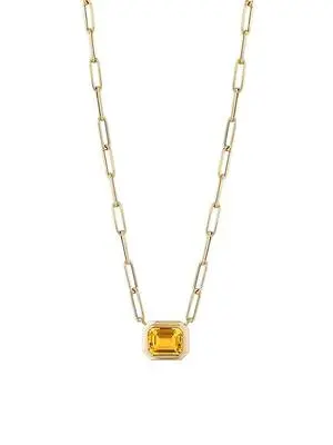 Goshwara Manhattan 18k Gold & Citrine Pendant Necklace