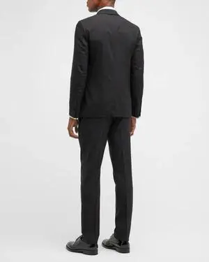 Theory Apos;s Notch Lapel Wool Tuxedo Jacket - Black