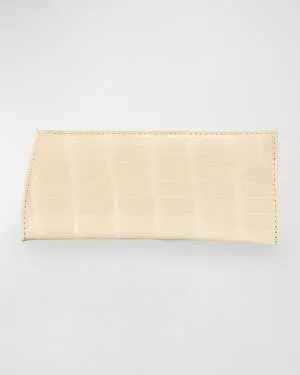 ABAS Men & Apos;s Glazed Alligator Leather Eyewear Case Ivory