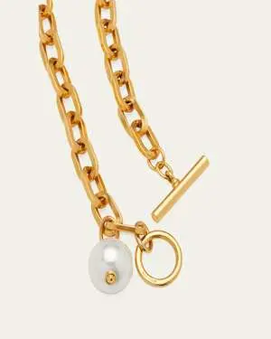 BEN-AMUN Plated Necklace With Pearly Drop