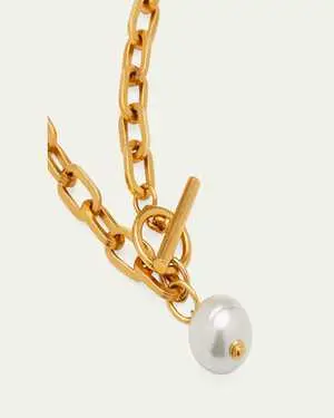 BEN-AMUN Plated Necklace With Pearly Drop