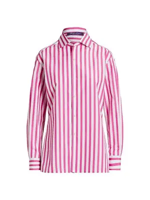 Ralph Lauren Capri Striped Button-up Shirt Bubblegum