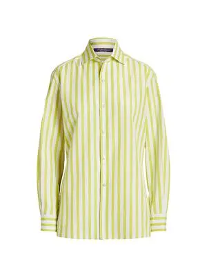 Ralph Lauren Capri Striped Button-up Shirt Citron White