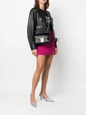MSGM Brushed Faux Leather Crossbody Bag