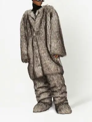 Dolce & Gabbana Single-breasted Faux-fur Coat