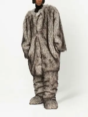 Dolce & Gabbana Single-breasted Faux-fur Coat