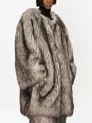 Dolce & Gabbana Single-breasted Faux-fur Coat
