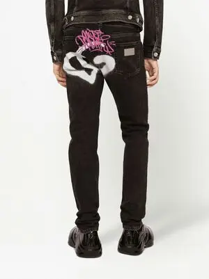 Dolce & Gabbana Graffiti Print Skinny Jeans