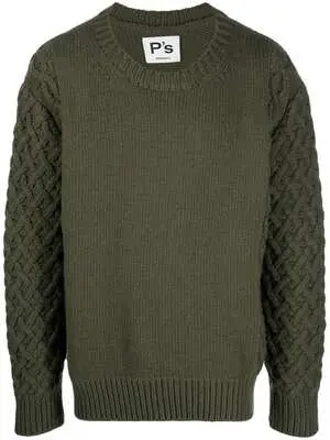 PRESIDENT’S President's Cable-knit Crew Neck Jumper - Green