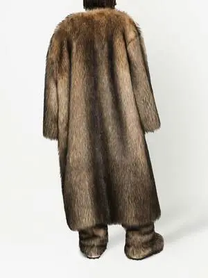 Dolce & Gabbana Single-breasted Faux-fur Coat