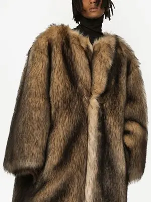 Dolce & Gabbana Single-breasted Faux-fur Coat