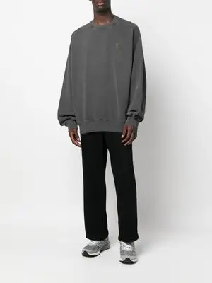 Carhartt Work In Progress Acid-wash Crew Neck Sweatshirt - Grey