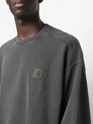Carhartt Work In Progress Acid-wash Crew Neck Sweatshirt - Grey