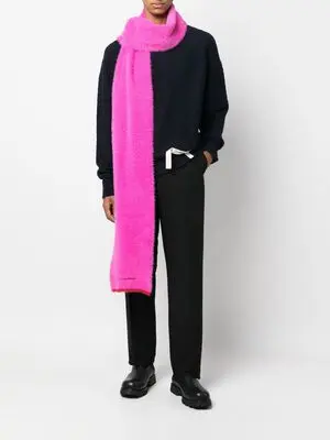 Jacquemus Textured Logo-embroidered Scarf - Pink