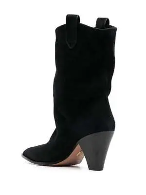 AQUAZZURA Boogie Leather Cowboy Boots - Black