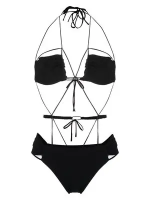 NENSI DOJAKA Multi-strap Swimsuit - Black