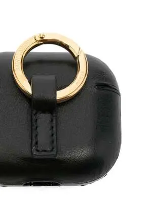 Saint Laurent Logo-Embossed Airpods Case - Black | Editorialist