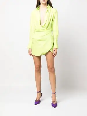 Gauge81 Silk Draped Shirt Dress