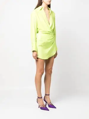 Gauge81 Silk Draped Shirt Dress