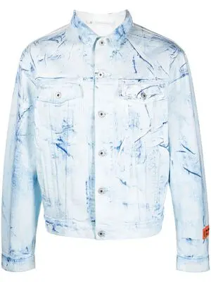 Heron Preston Overdyed Button-up Shirt Jacket - Blue