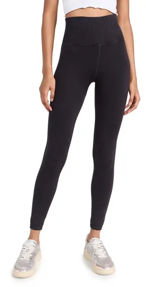 Free People Good Karma High Waisted 7/8 Leggings - Washed Black
