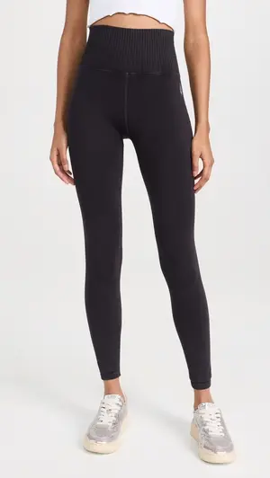 Free People Good Karma High Waisted 7/8 Leggings - Washed Black