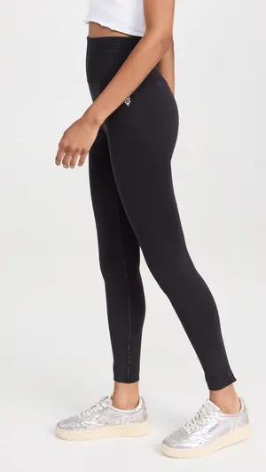 Free People Good Karma High Waisted 7/8 Leggings - Washed Black