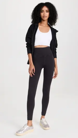 Free People Good Karma High Waisted 7/8 Leggings - Washed Black