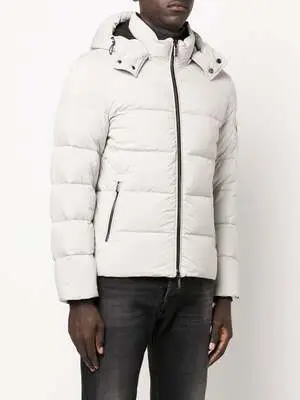 MOORER Padded Zip-up Hooded Down Jacket - Neutrals