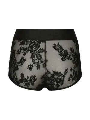 Dolce & Gabbana High-waisted Floral-lace Briefs