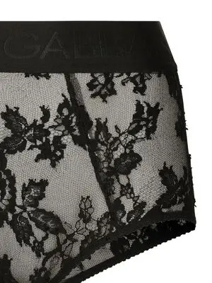 Dolce & Gabbana High-waisted Floral-lace Briefs