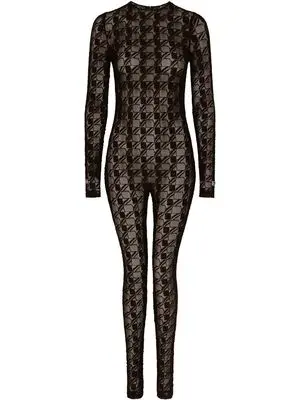 Dolce & Gabbana Semi-sheer Lace Jumpsuit - Black