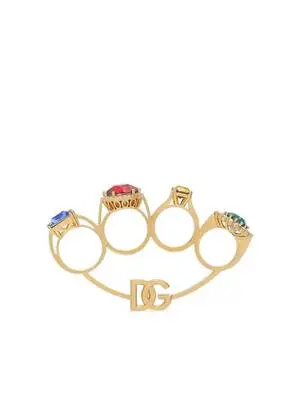 Dolce & Gabbana Knucklebuster Rhinestone-embellished Ring - Gold