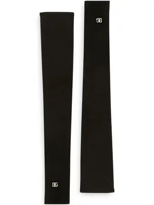 Dolce & Gabbana Logo Plaque Fingerless Gloves - Black