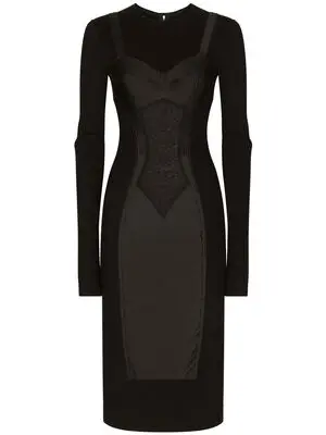 Dolce & Gabbana Trompe L'oeil Sheath Dress - Black