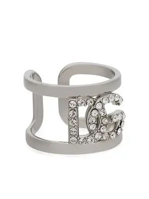 Dolce & Gabbana Rhinestone-embellished Logo Ring