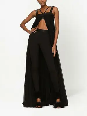 Dolce & Gabbana Pleated Tulle Maxi Dress