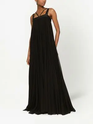 Dolce & Gabbana Pleated Tulle Maxi Dress