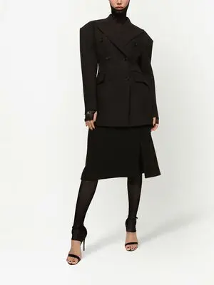 Dolce & Gabbana Slit-detail Crepe Midi Skirt