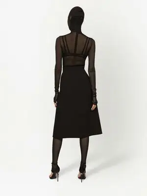 Dolce & Gabbana Slit-detail Crepe Midi Skirt