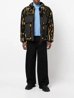AMBUSH Abstract-print Panelled Jacket - Black
