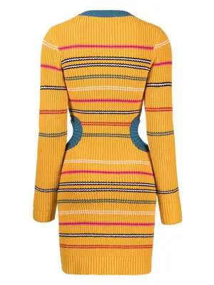 Staud Knitted Striped Mini Dress