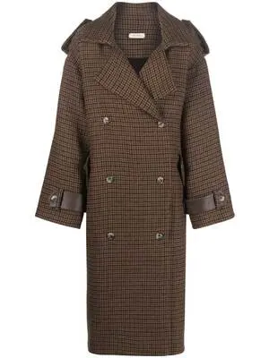 THE MANNEI Houndstooth Wool-blend Coat