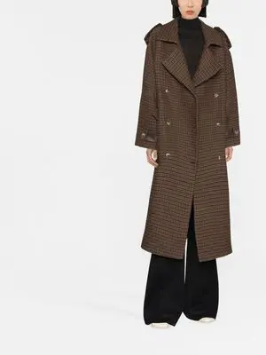 THE MANNEI Houndstooth Wool-blend Coat
