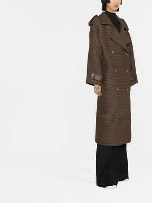 THE MANNEI Houndstooth Wool-blend Coat
